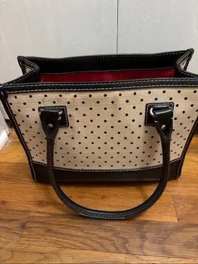 kate spade | Bags | Kate Spade Black Cream Polka Dot Canvas Tote | Poshmark